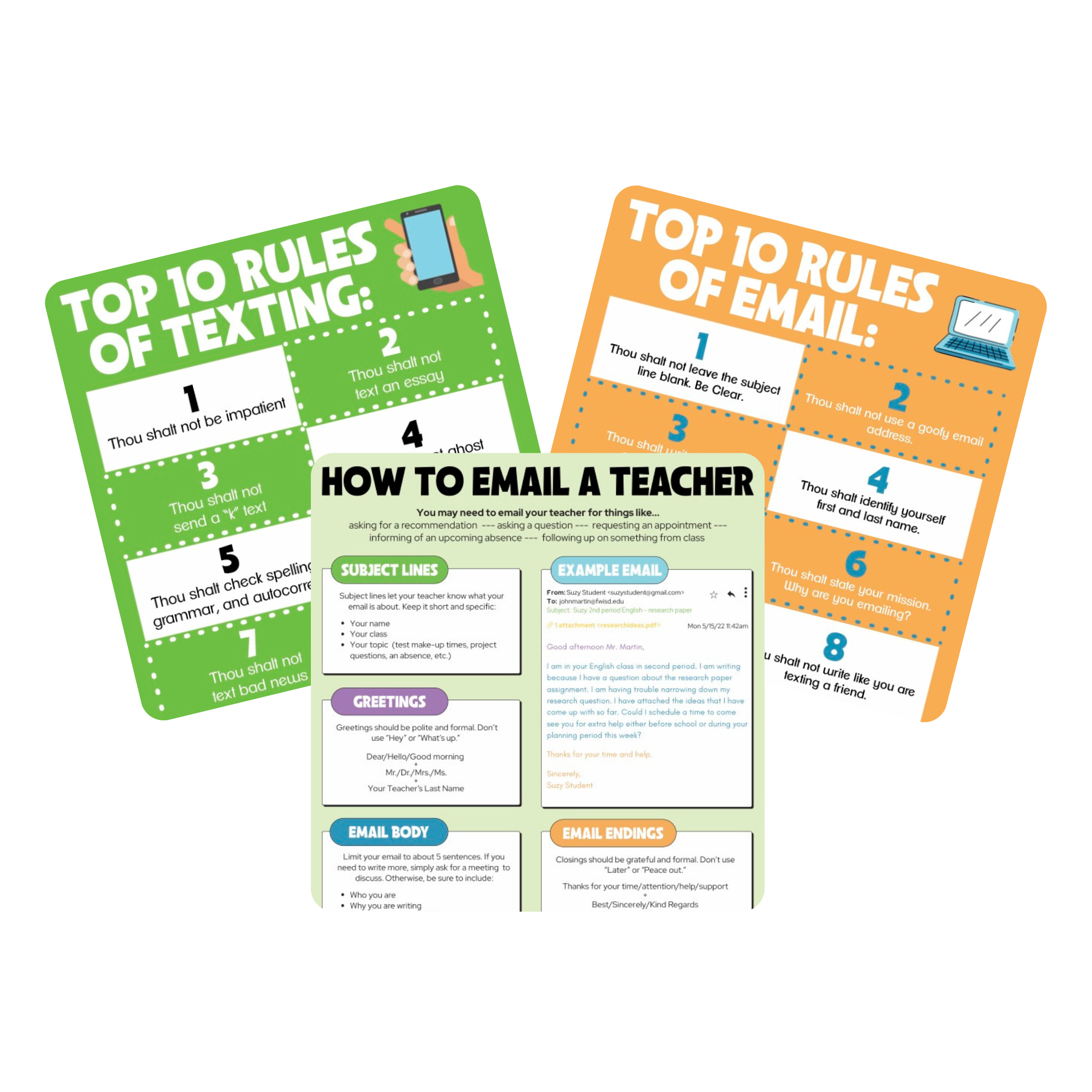 Text & Email Cue Cards – Story Stage